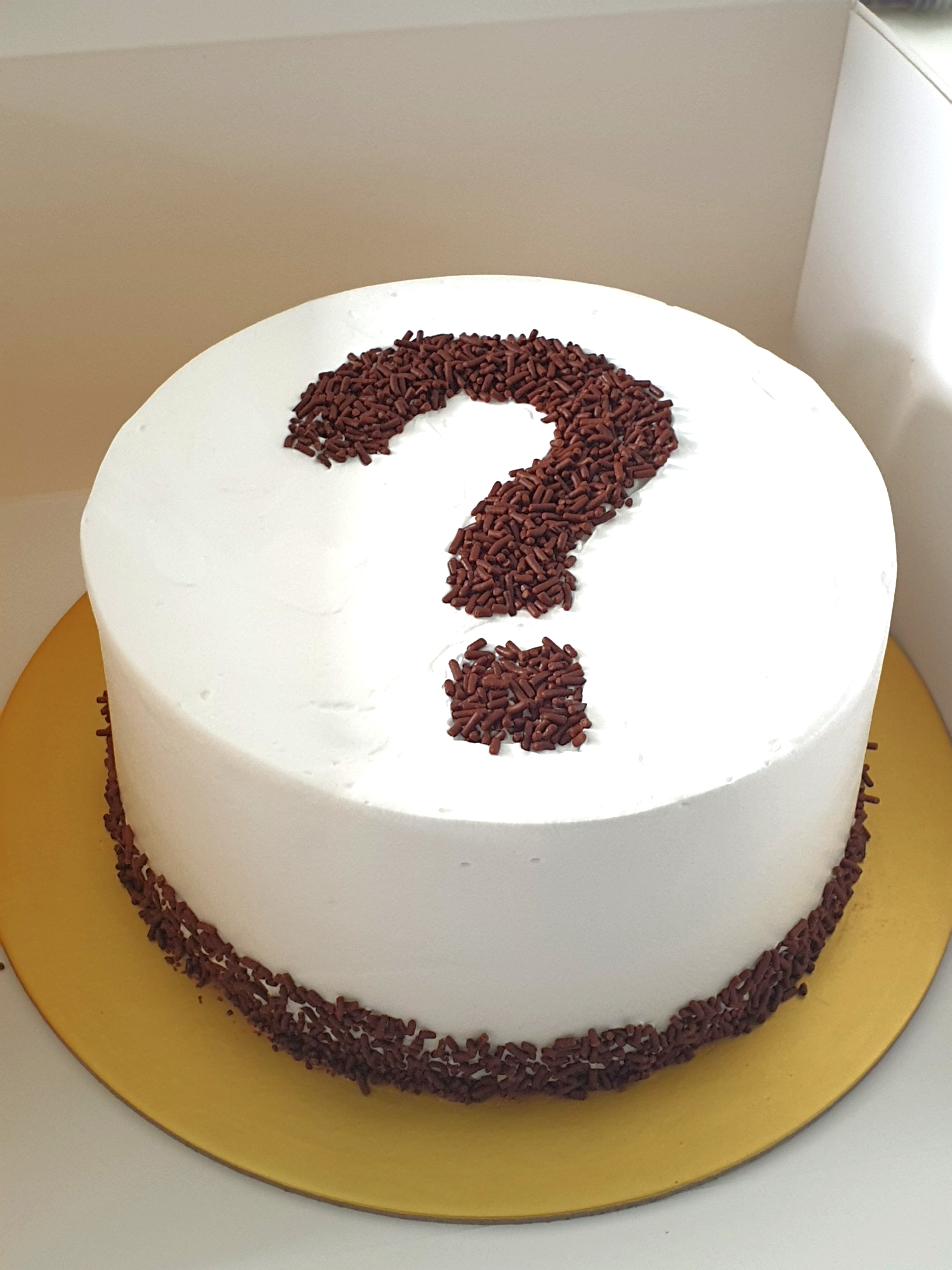 Gender Reveal Cake (Question Mark Design), Food & Drinks, Gift Baskets ...
