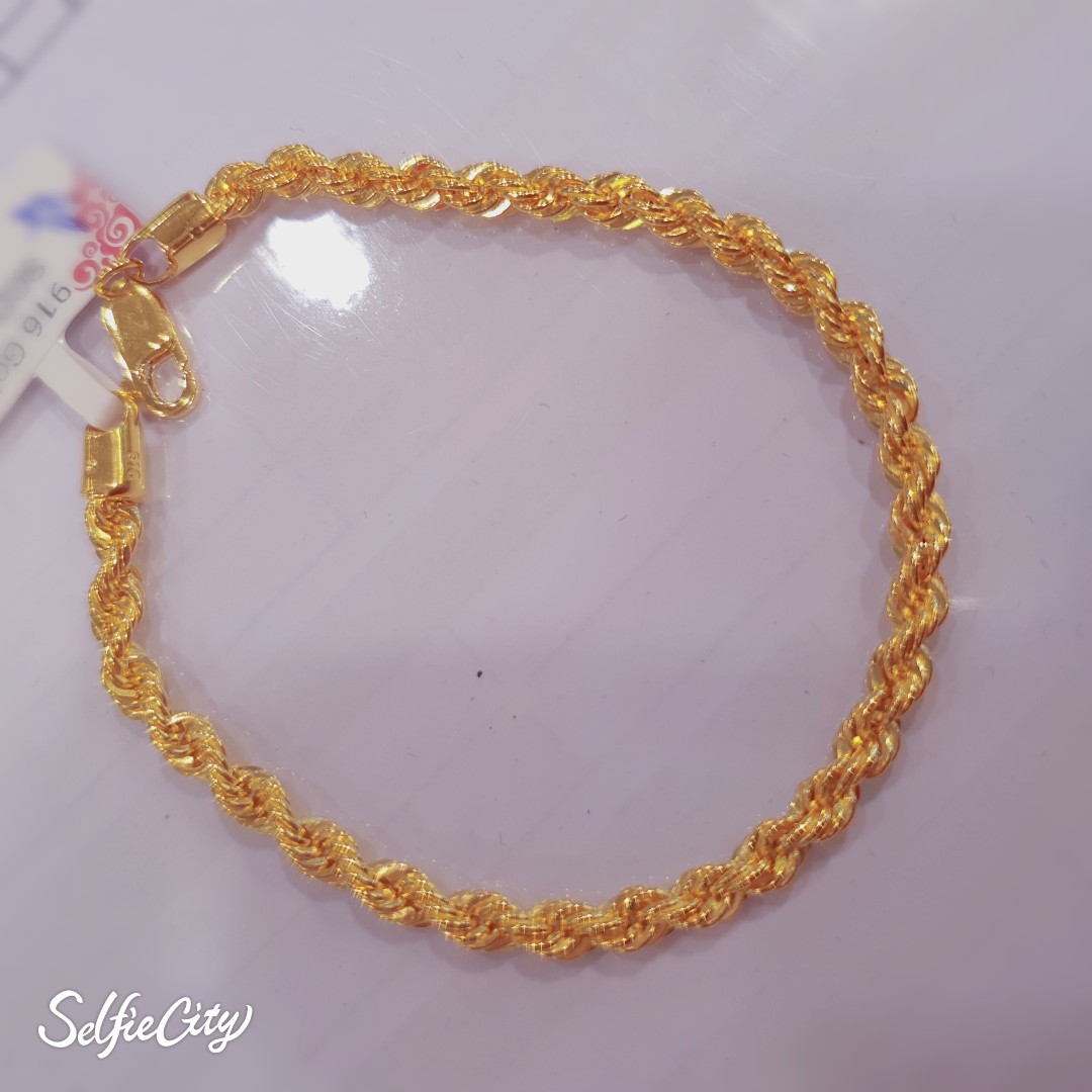 Gold Rope Bracelet 916, Women's Fashion, Jewelry & Organisers ...