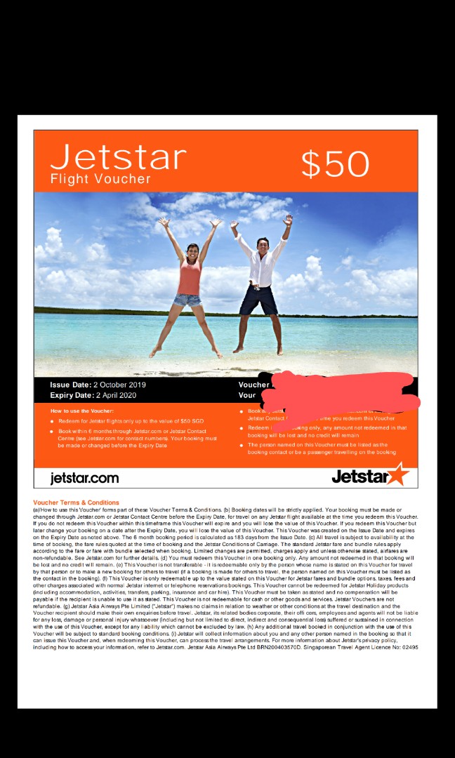 Jetstar S$50 Voucher, Tickets & Vouchers, Vouchers on Carousell