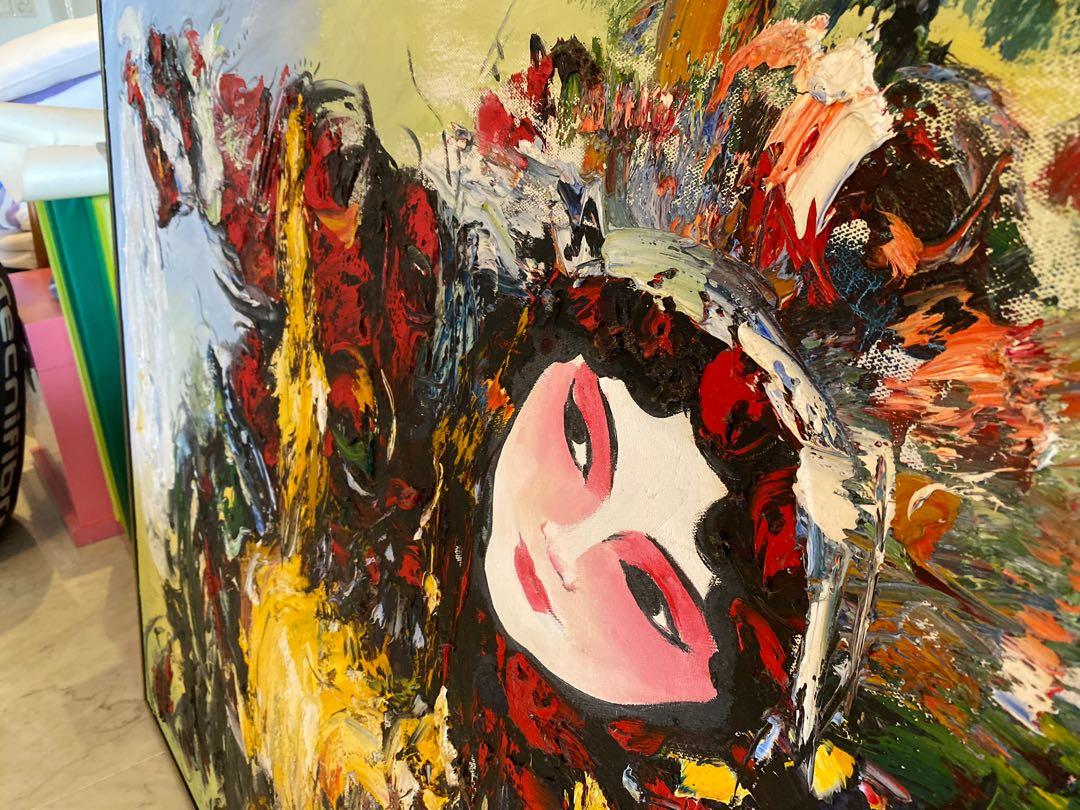 Large oil painting by Nick Yu- chinese Oprah woman, Everything Else on ...