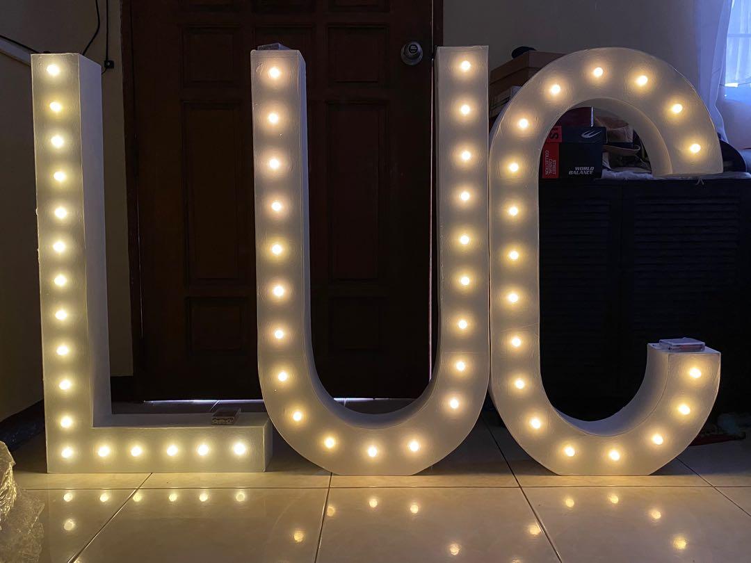 LED LIGHT LETTER STANDEE 3 feet, Furniture & Home Living, Home Decor ...