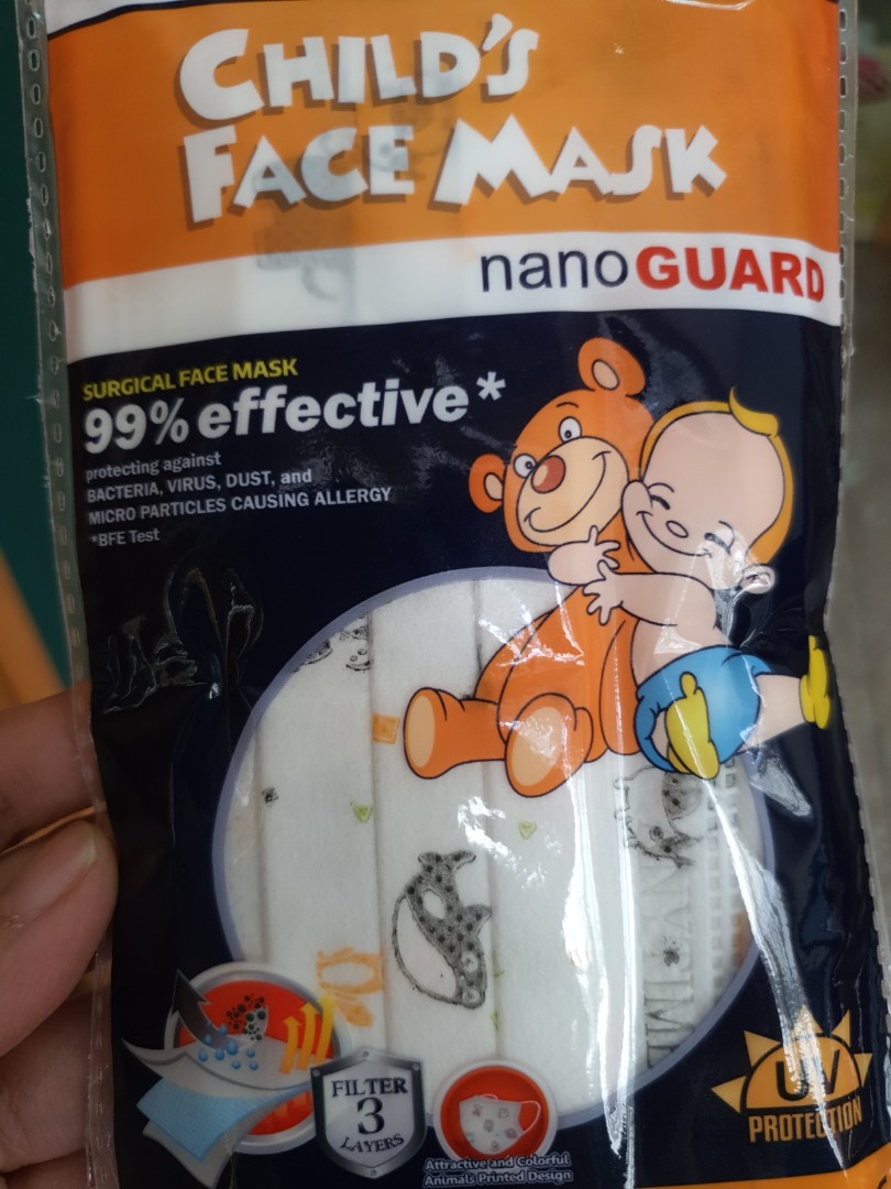 Nano guard anytime kids mask, Health & Nutrition, Face Masks & Face ...