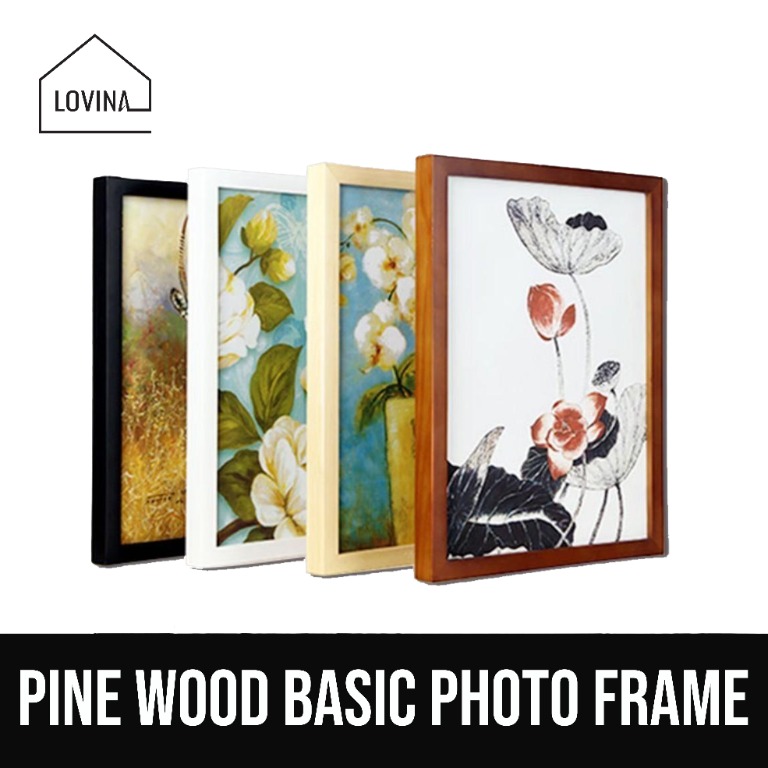 PINE WOOD BASIC PHOTO FRAME, Furniture & Home Living, Home Decor ...