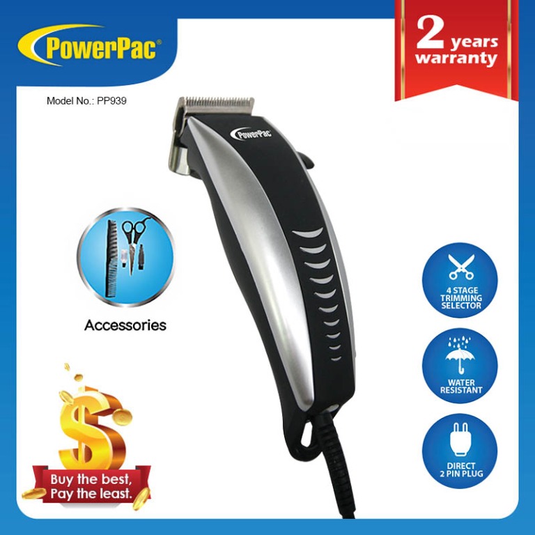 PowerPac Electric PRO HAIR CUTTER with Powerful & Smooth cut (PP939 ...