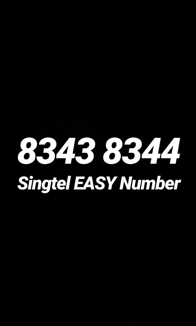 SINGTEL EASY/GOLDEN NUMBER 8343 8344, Mobile Phones & Gadgets, Mobile ...