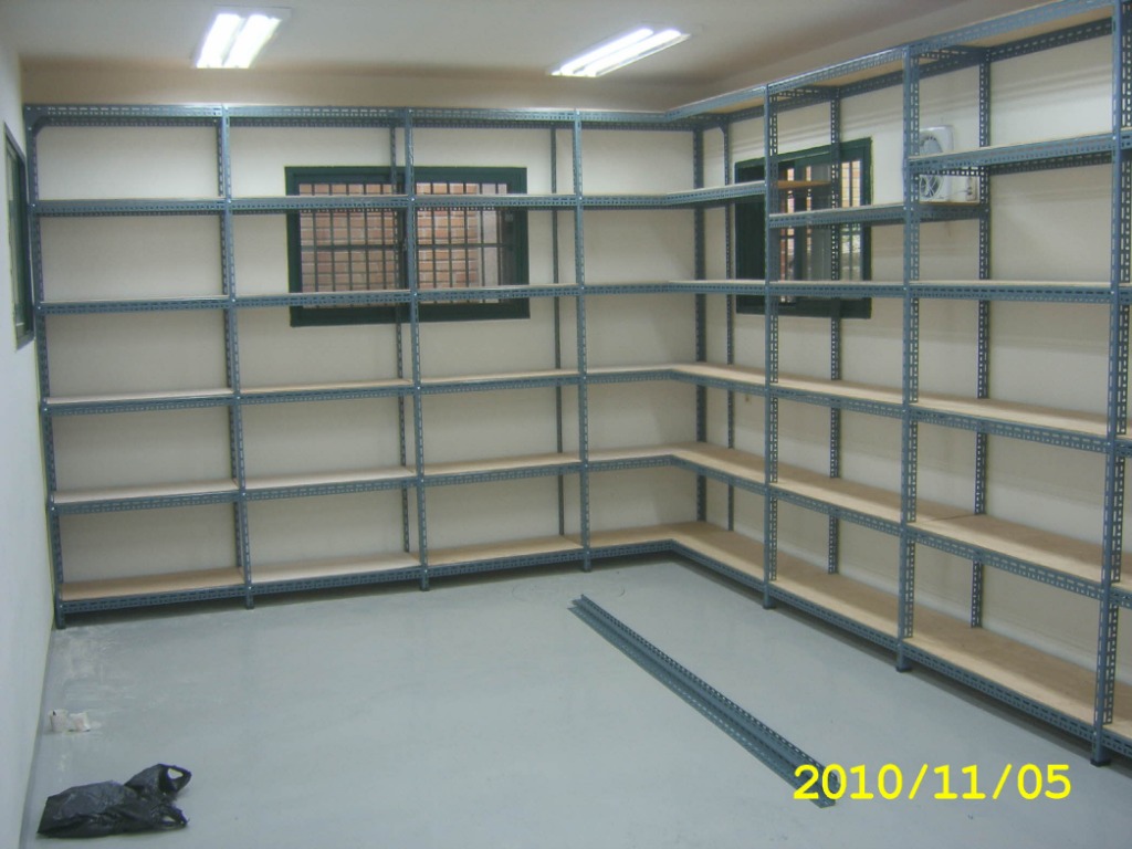 Slotted Steel rack heavy duty bolt and nut wood shelves korean made ...