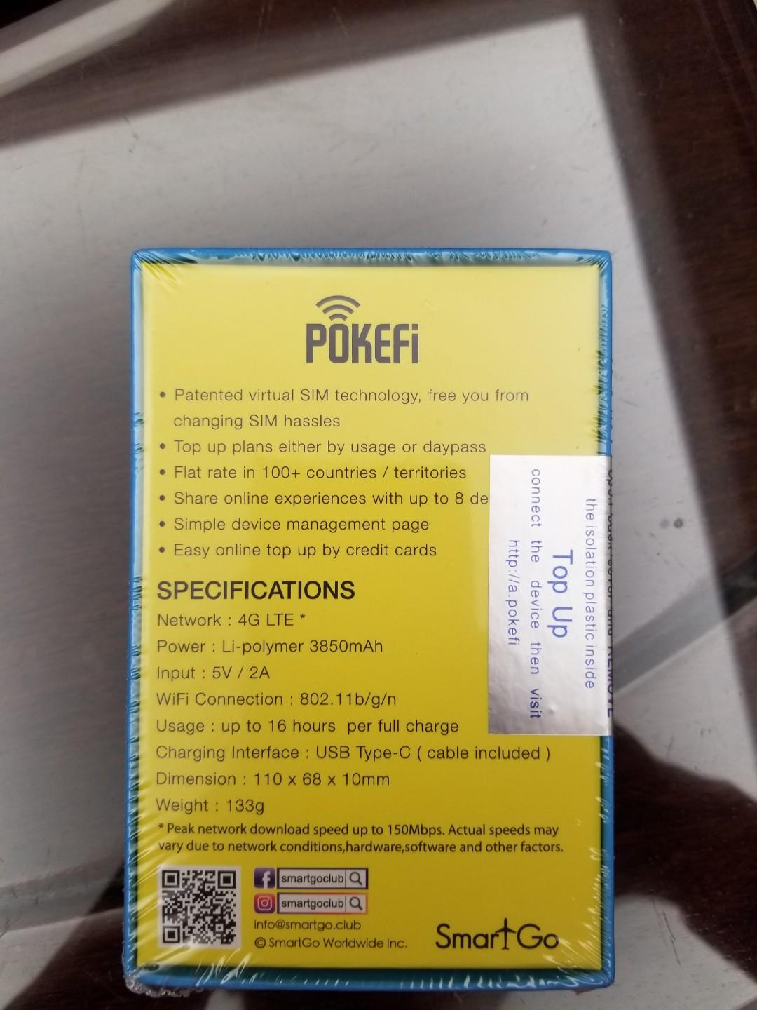 Smartgo Pokefi 全球無線 wifi 路遊器, 電腦 ＆ 平板電腦, 電腦周邊產品, Wifi及上網相關產品 - Carousell