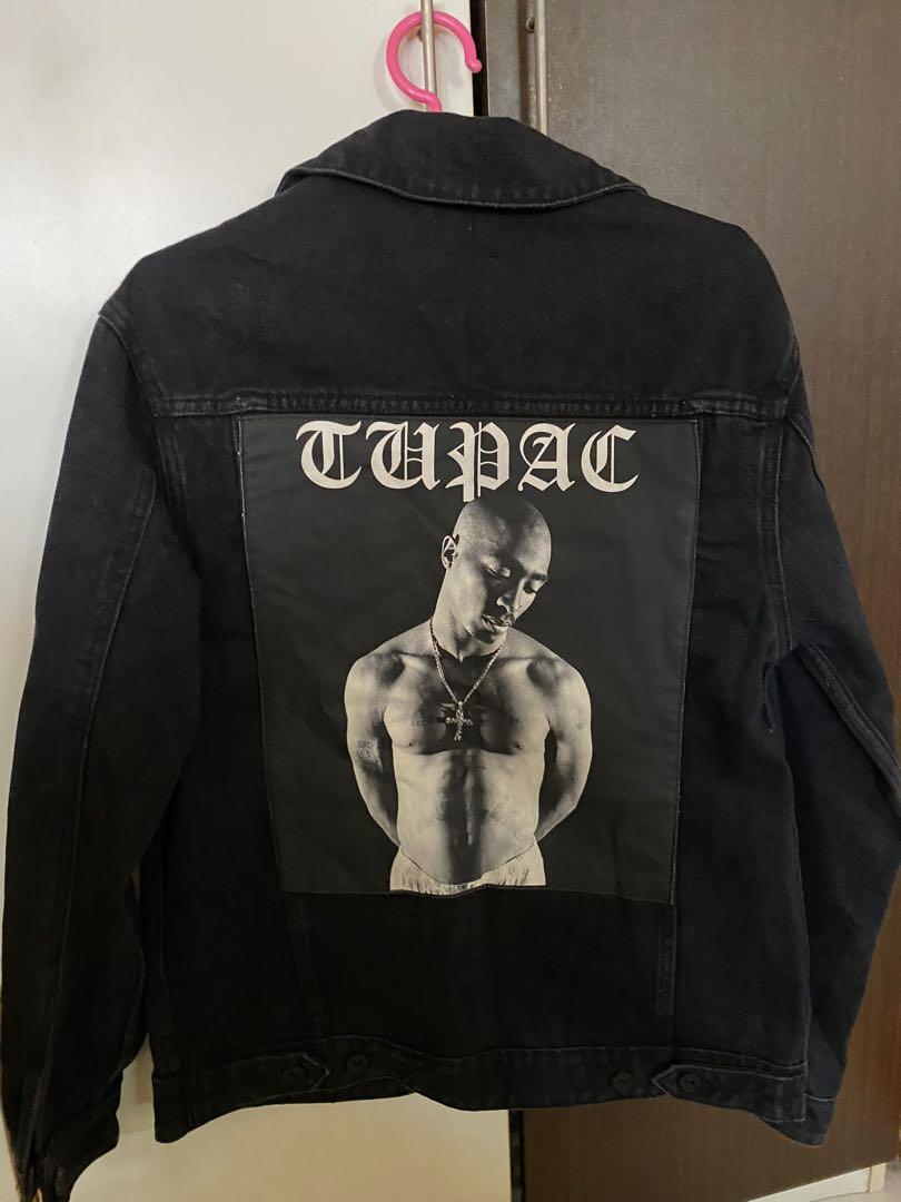 Tupac Black Denim Jacket, Men's Fashion, Coats, Jackets and Outerwear ...