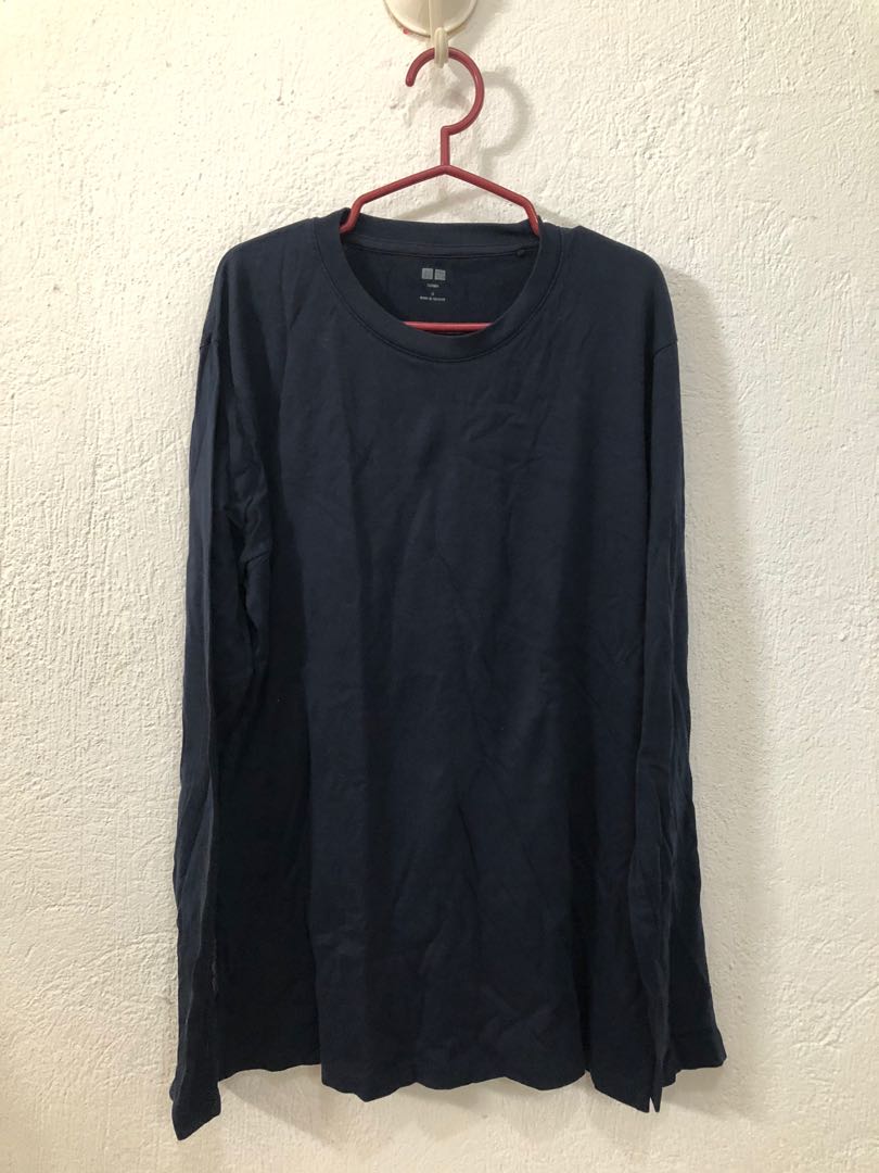Uniqlo Basic Long Sleeves, Men's Fashion, Tops & Sets, Sleep and ...