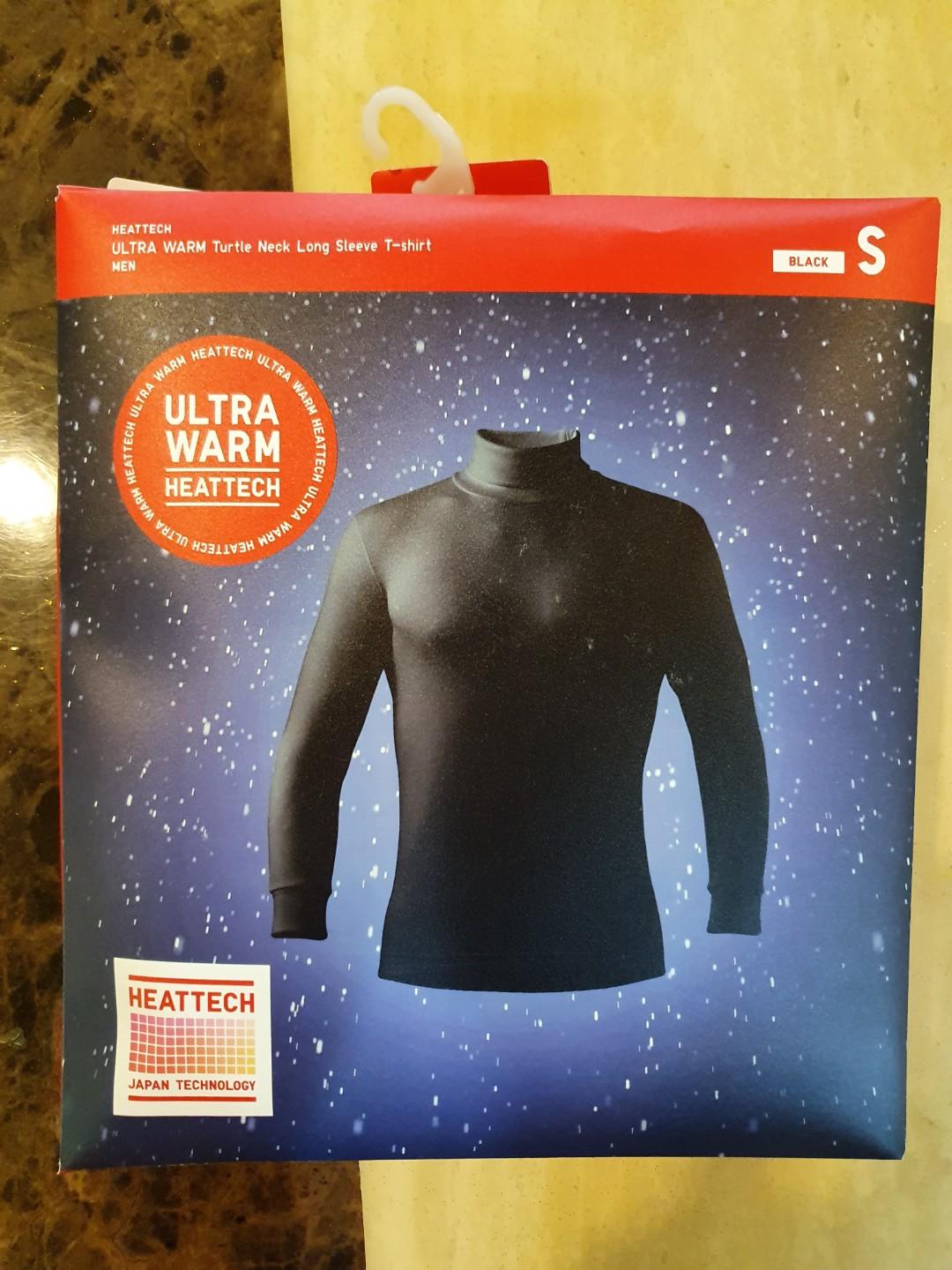 Uniqlo Ultra Warm Heat Tech - long sleeve turtle neck black, Men's ...