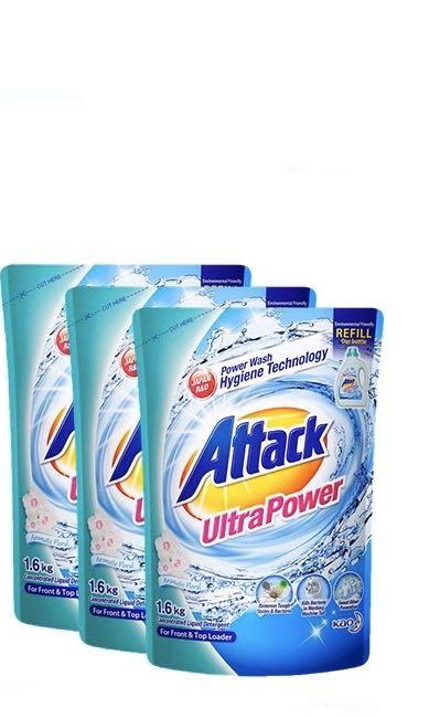 Attack Ultra Power Liquid Laundry Detergent Refill 1.6Kg, Furniture & Home Living, Cleaning ...