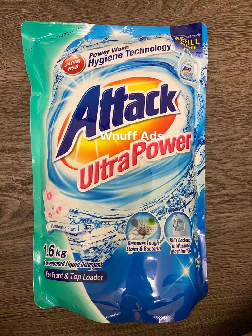 Attack Ultra Power Liquid Laundry Detergent Refill 1.6Kg, Furniture & Home Living, Cleaning ...