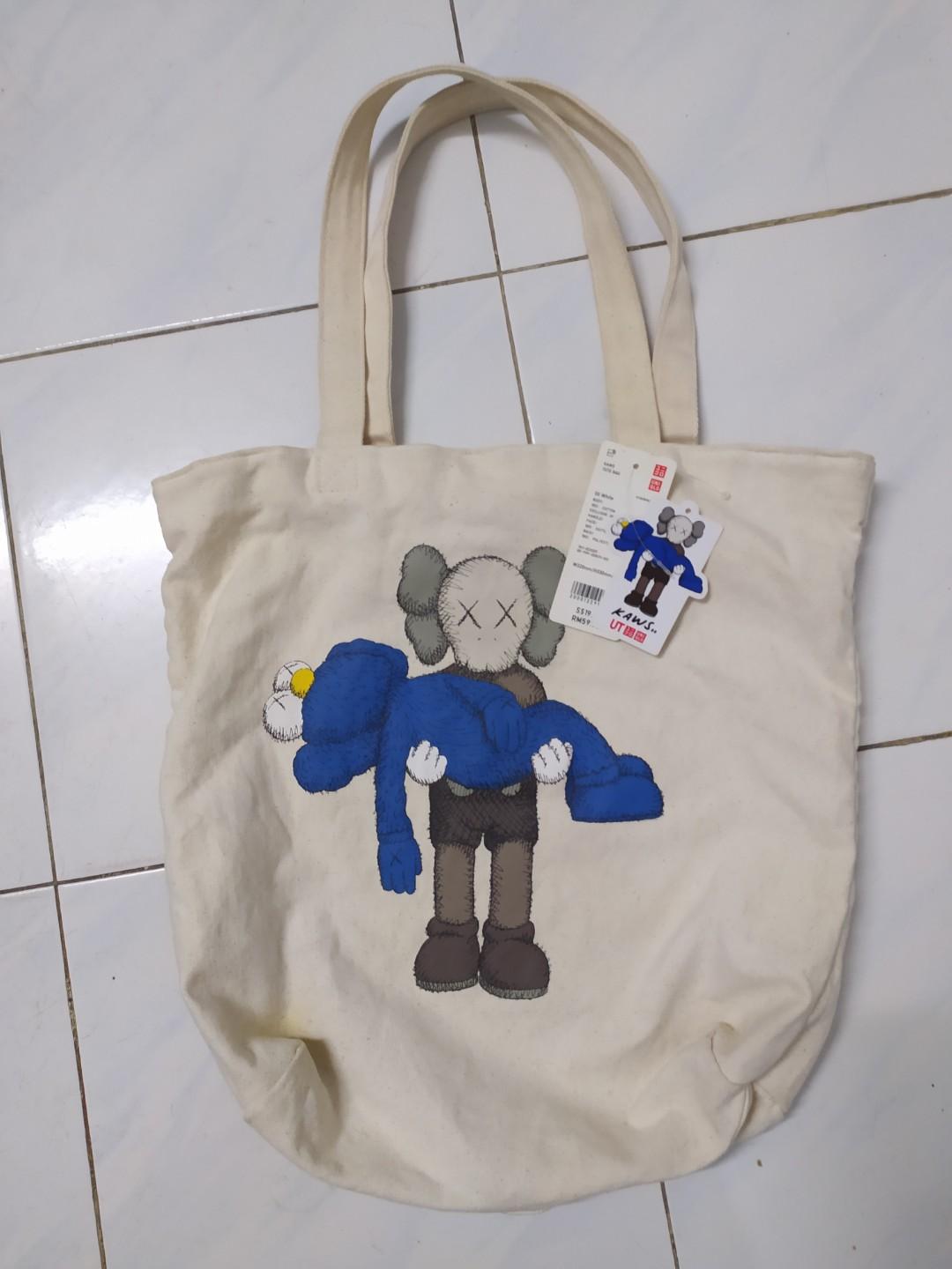 Authentic Kaws x Uniqlo tote bag, Women's Fashion, Bags & Wallets, Tote ...