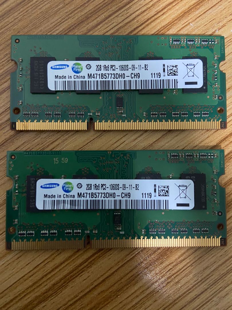 DDR3 RAM for Laptop 1333MHz 2Gb x 2, Computers & Tech, Parts ...