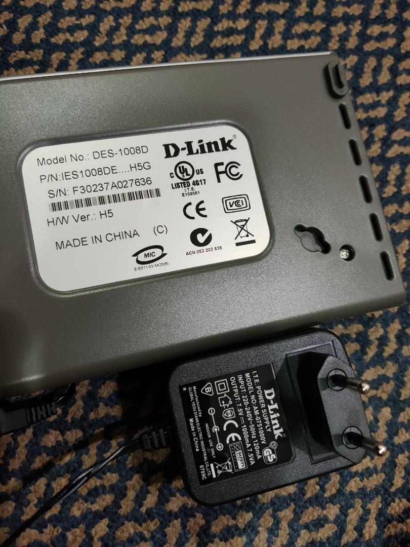 D-Link DES-1008D Fast Ethernet Switch, Computers & Tech, Parts ...