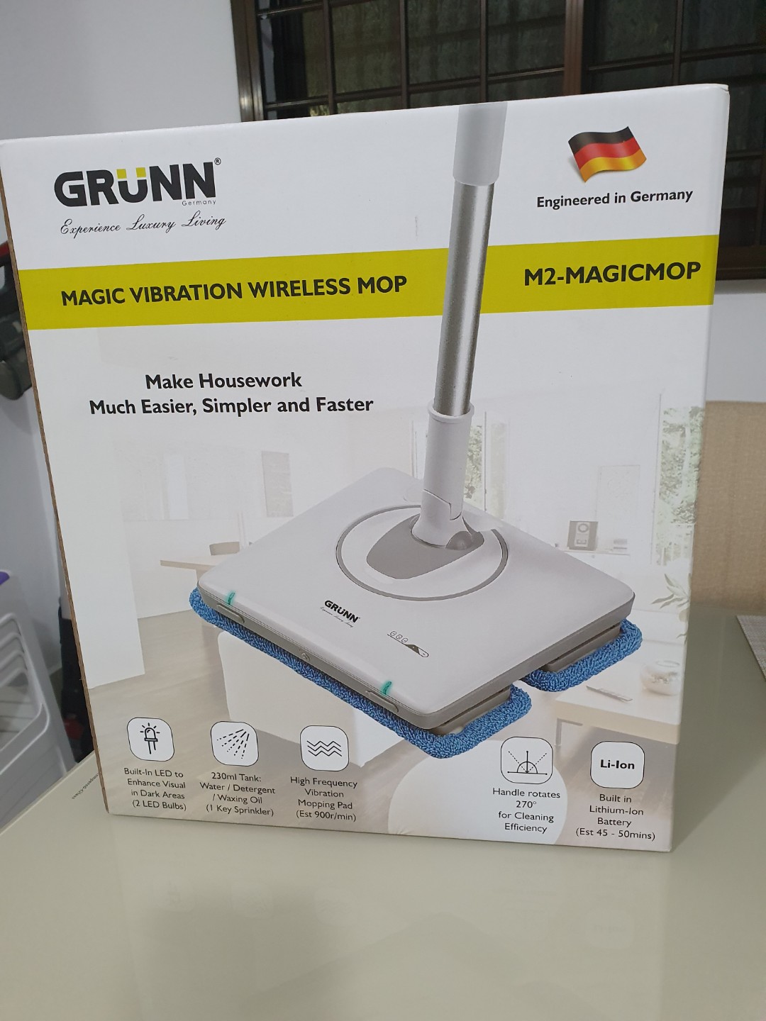 GRUNN MAGIC VIBRATION WIRELESS MOP, Furniture & Home Living, Cleaning ...