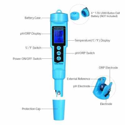 Professional 3 in 1 pH/ORP/TEMP Meter Water Detector Multi-parameter Digital LCD Tri-Meter Multi ...