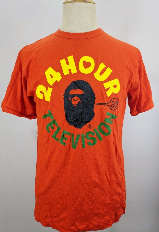 Vintage BAPE 24 Hour Tv A Bathing Ape Oren, Men's Fashion, Tops & Sets ...