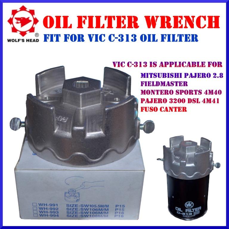 Wolf`s Head Oil Filter Wrench Fit for Vic C-313 Oil Filter for ...