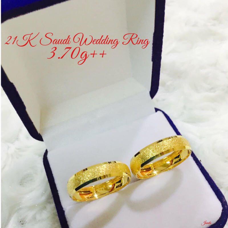 21K Saudi Gold Wedding Ring, Women's Fashion, Jewelry & Organizers ...