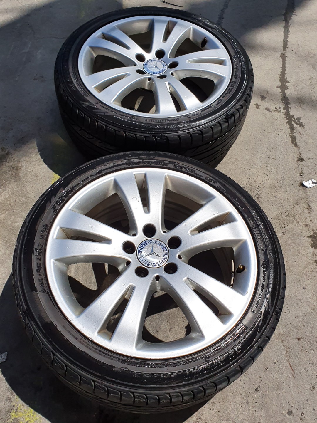 Benz 17 Mags rims c200 w204 Dunlop 225 45 r17, Car Parts & Accessories ...