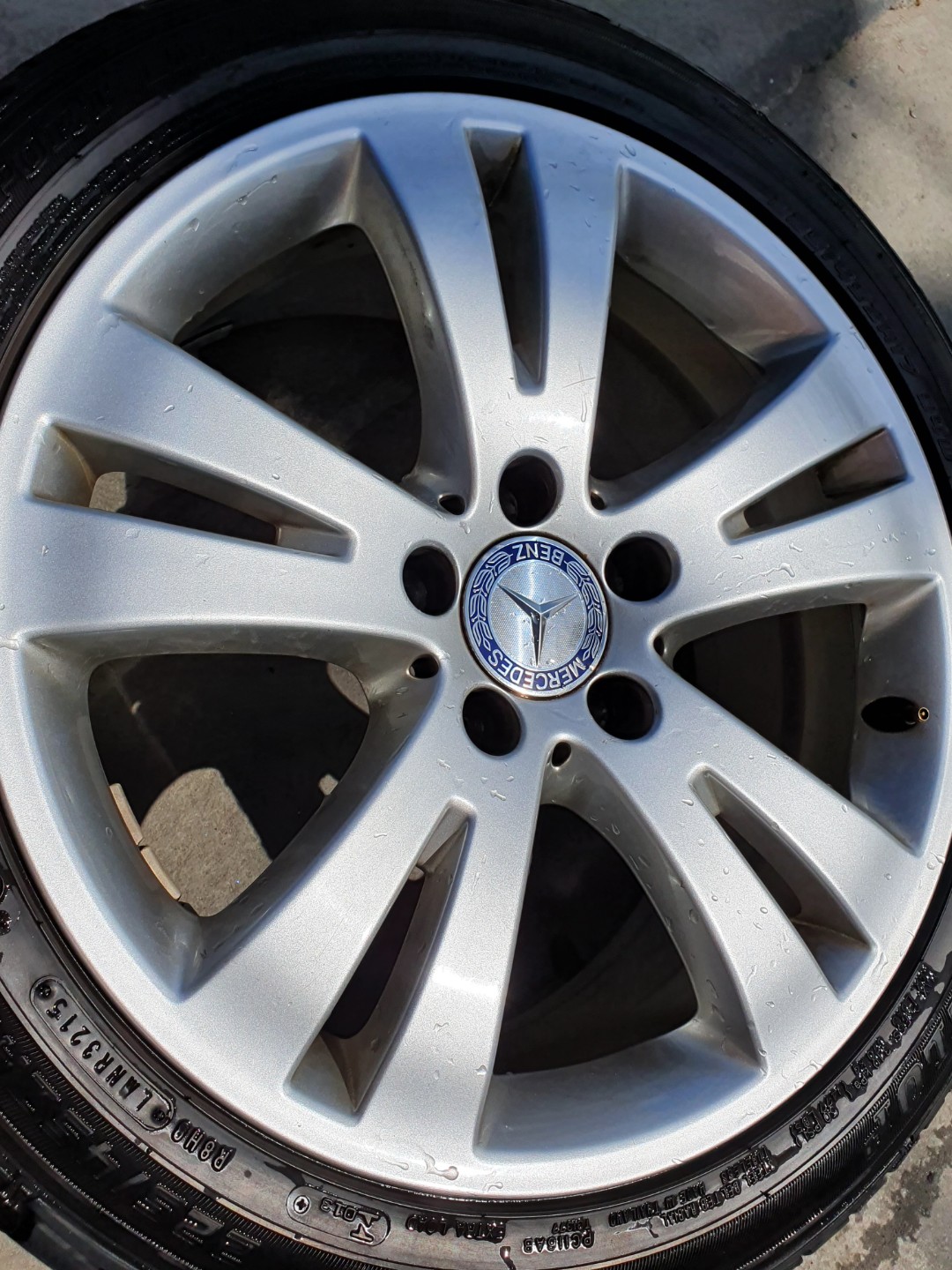 Benz 17 Mags rims c200 w204 Dunlop 225 45 r17, Car Parts & Accessories ...