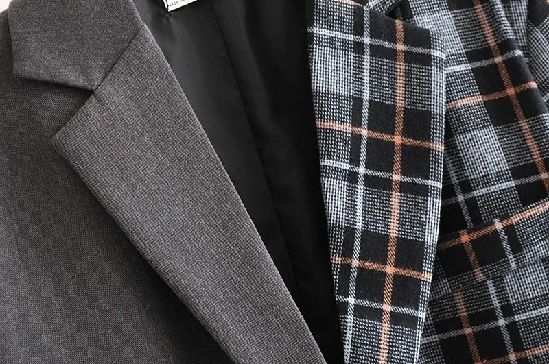 Checkers mixed design Blazer, Women's Fashion, Coats, Jackets and ...