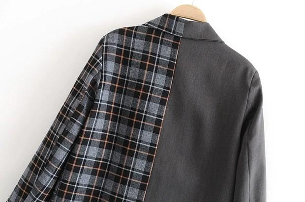 Checkers mixed design Blazer, Women's Fashion, Coats, Jackets and ...