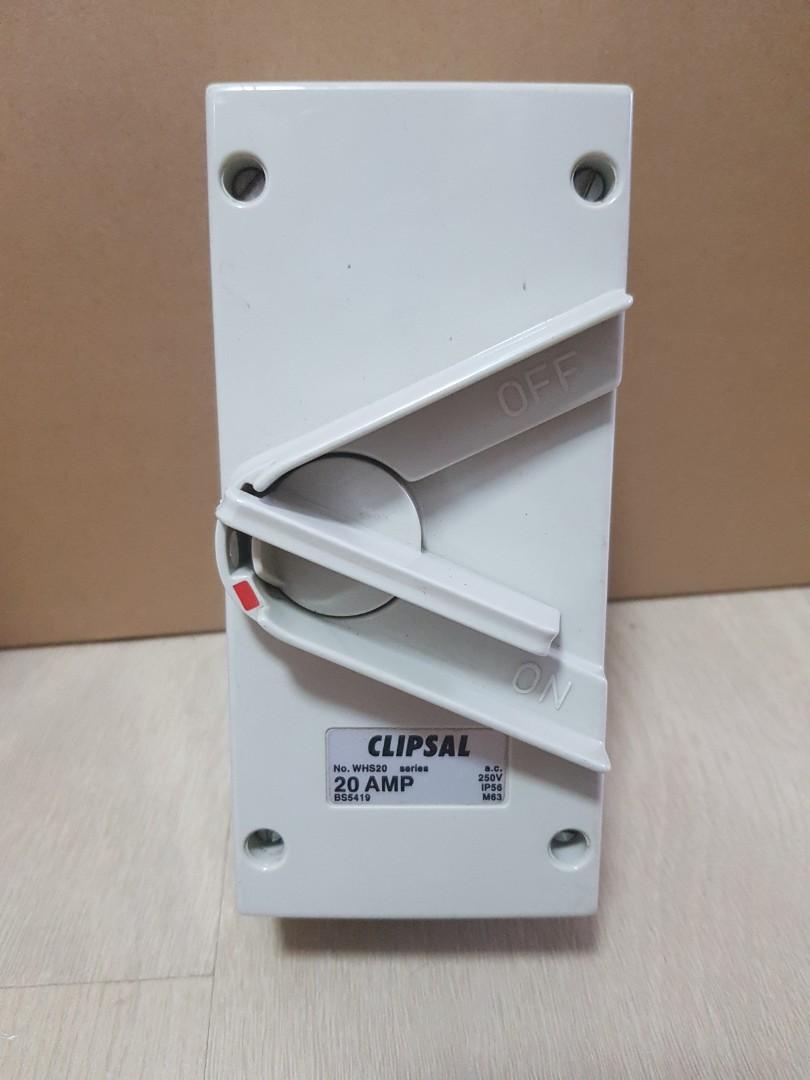 Clipsal 20A 250V Surface Mount Single Pole Isolating Switch IP66, Electronics, Others on Carousell
