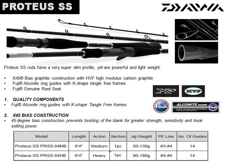Daiwa Rod, Proteus SS (PRSS64MB & PRSS64HB), Sports Equipment, Fishing ...