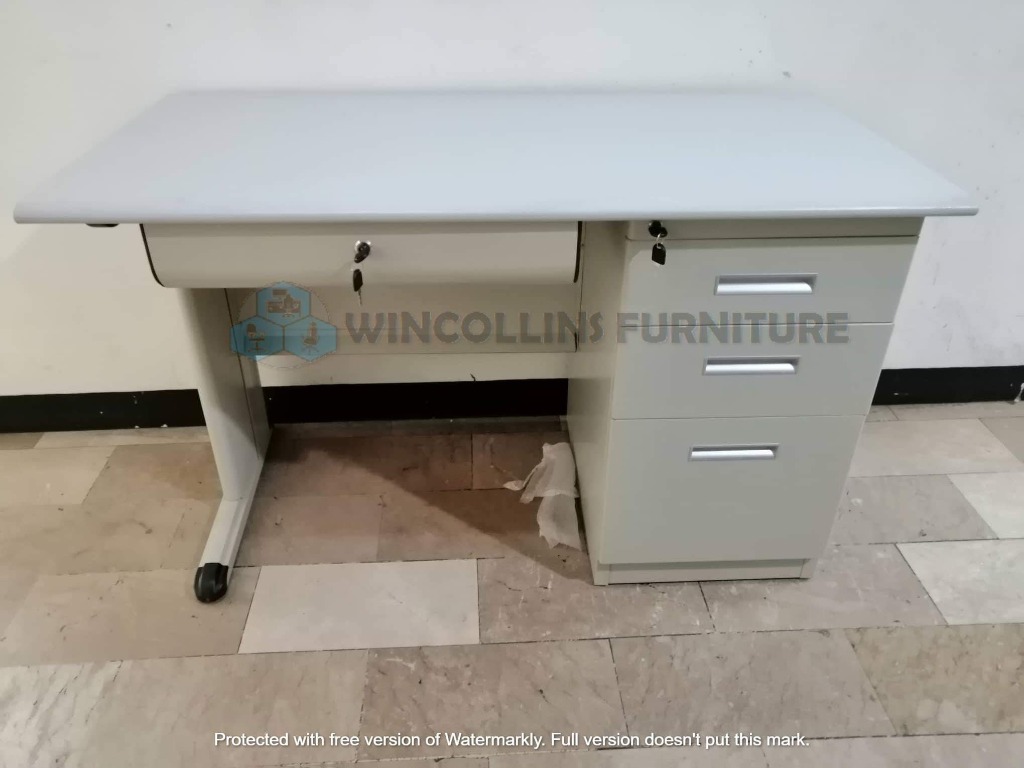 Desk Table with Fixed Drawers & Lock Chairs Office Furniture, Furniture ...