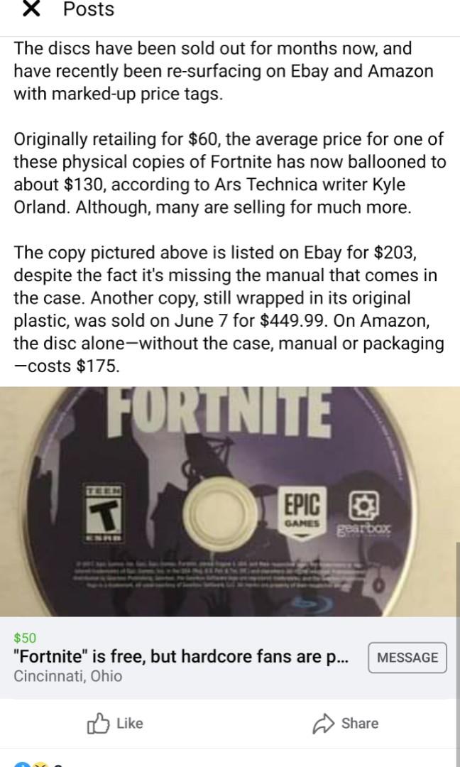 Fortnite Physical Copy (rare!), Video Gaming, Video Games, PlayStation ...