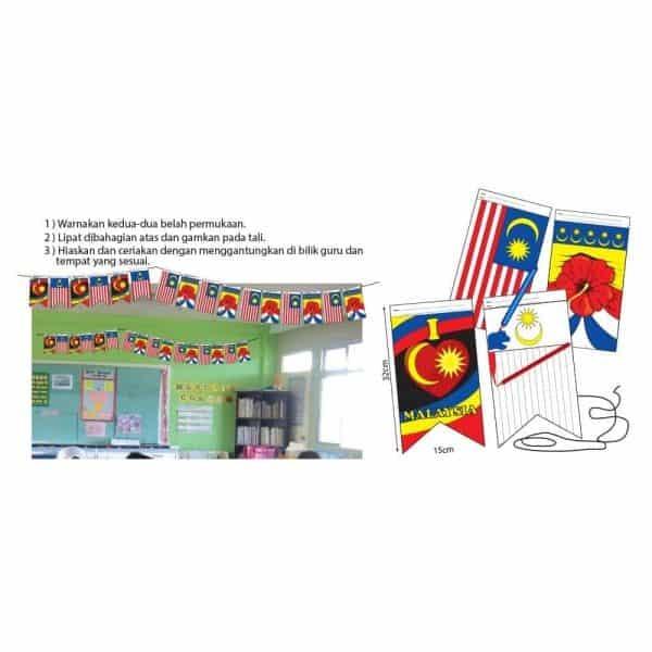Projek Membuat Hiasan Bendera Merdeka (50 Pcs), Hobbies & Toys ...