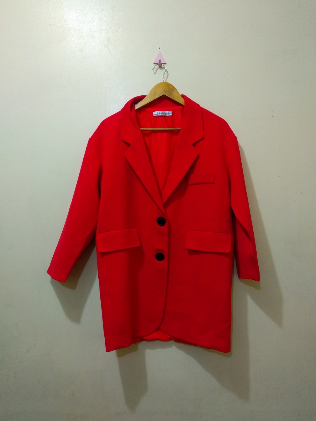 Red Oversized Blazer, Women's Fashion, Coats, Jackets and Outerwear on ...
