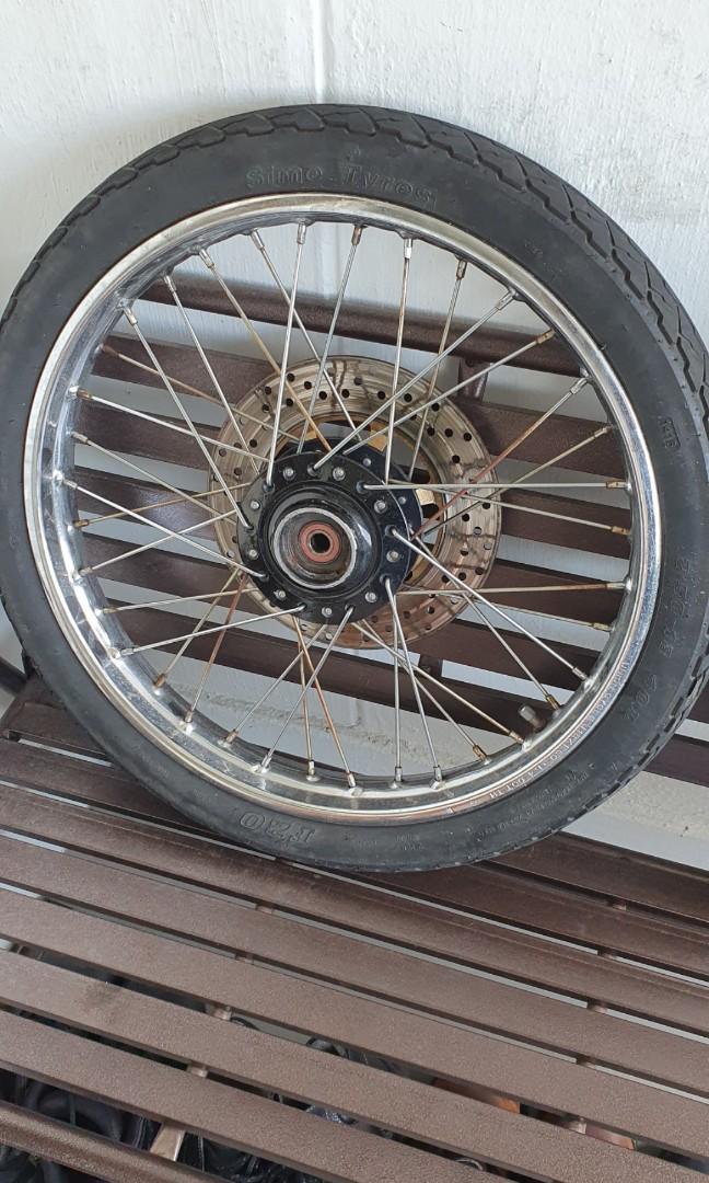 Rxz union cycle rim, Motorcycles, Motorcycle Accessories on Carousell