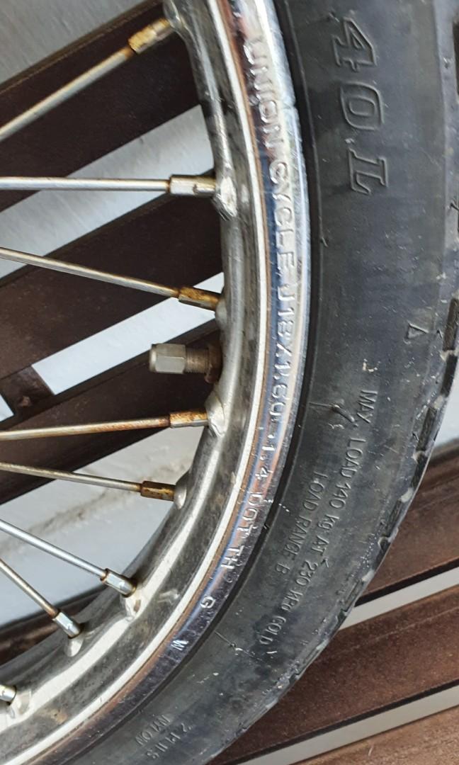 Rxz union cycle rim, Motorcycles, Motorcycle Accessories on Carousell
