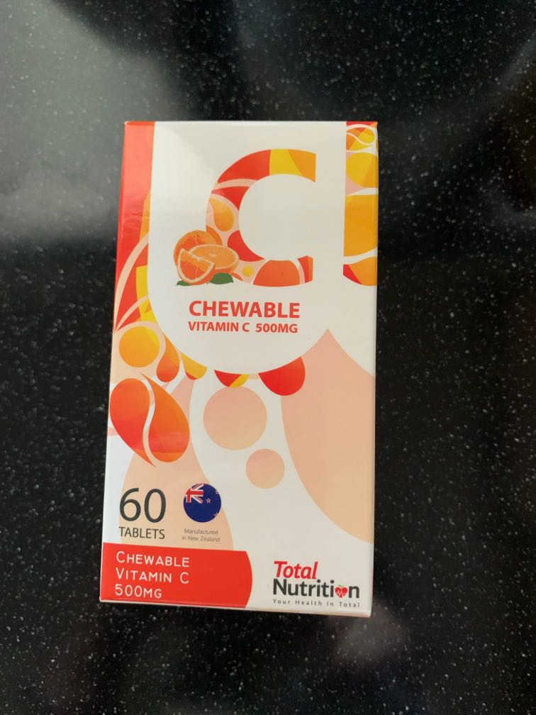 Total Nutrition Chewable Vitamin C 500 mg (60 tablets), Health & Nutrition, Health Supplements ...