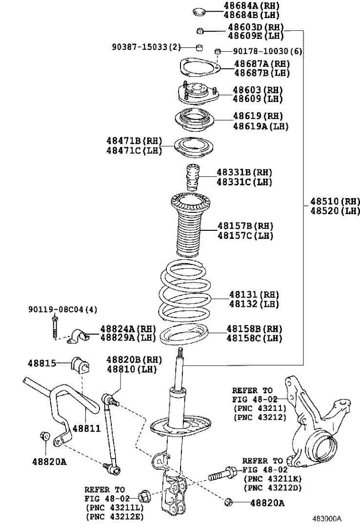 Toyota Wish ZGE20 springs and shock absorbers complete set, Car ...