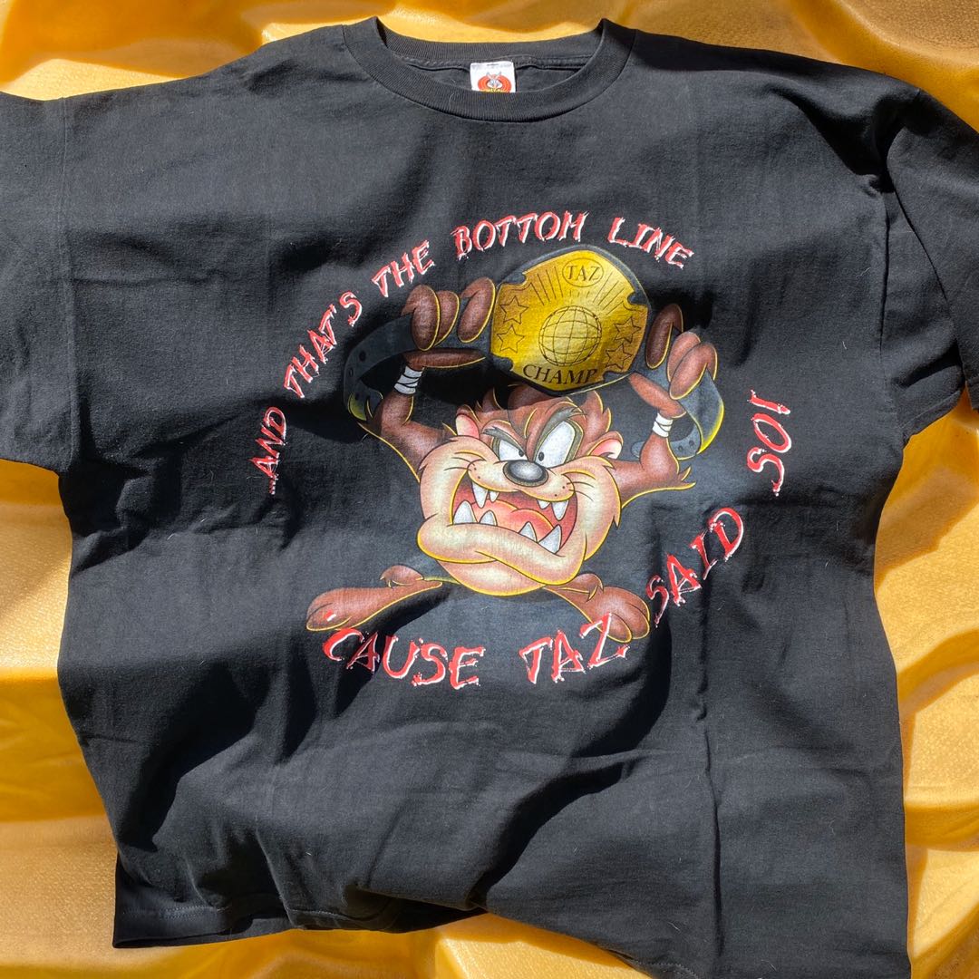 Vintage Taz Wrestling Tee, Men's Fashion, Tops & Sets, Tshirts & Polo ...