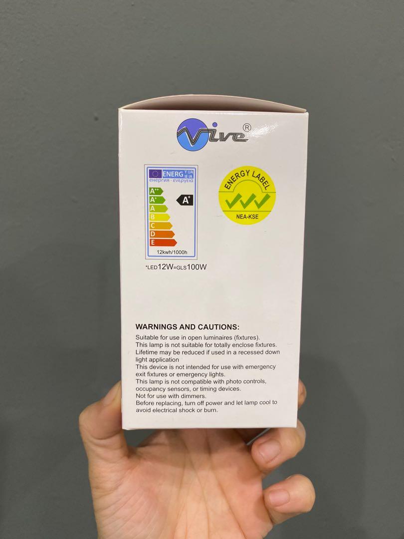 VIVE energy saving lightbulb E27, Furniture & Home Living, Lighting ...