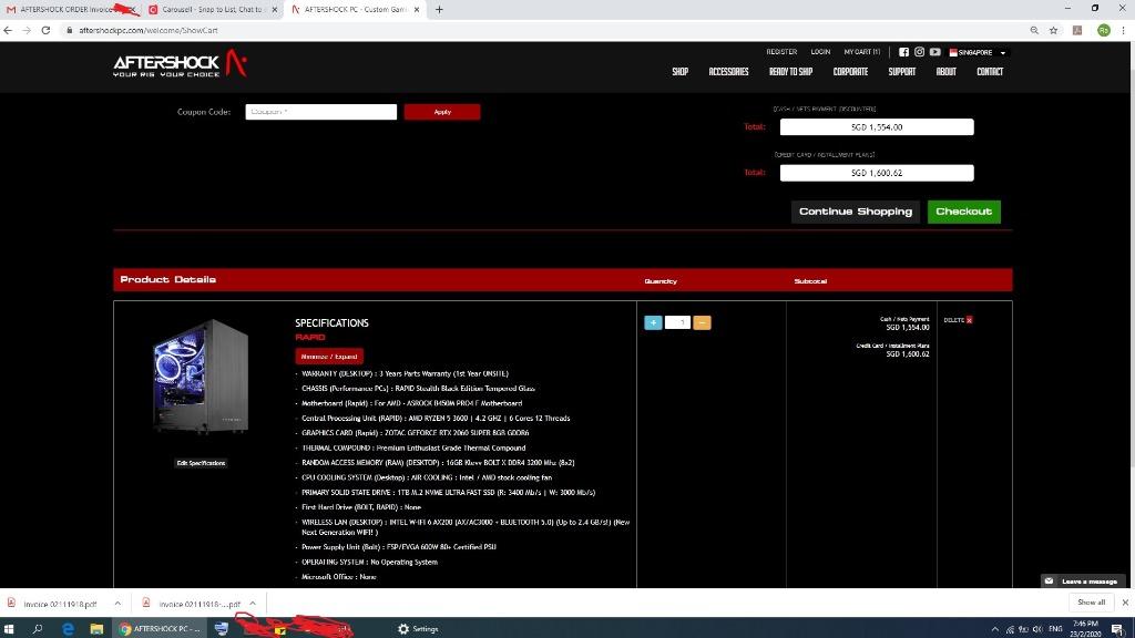 Aftershock rapid gaming desktop, Computers & Tech, Desktops on Carousell
