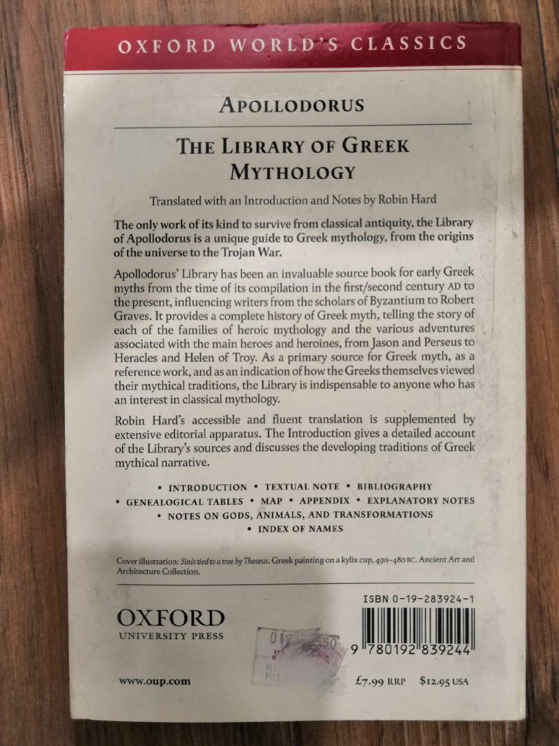 Apollodorus The Library of Greek Mythology, Hobbies & Toys, Books ...