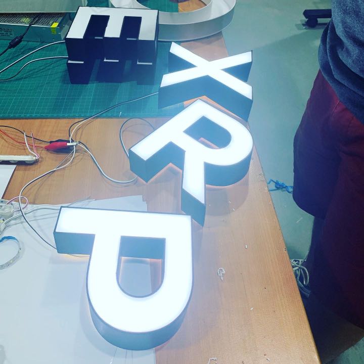 Box up lettering with LED light signage, Furniture & Home Living ...