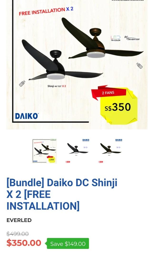 Daiko Shinji Ceiling Fan, Furniture & Home Living, Lighting & Fans, Fans on Carousell