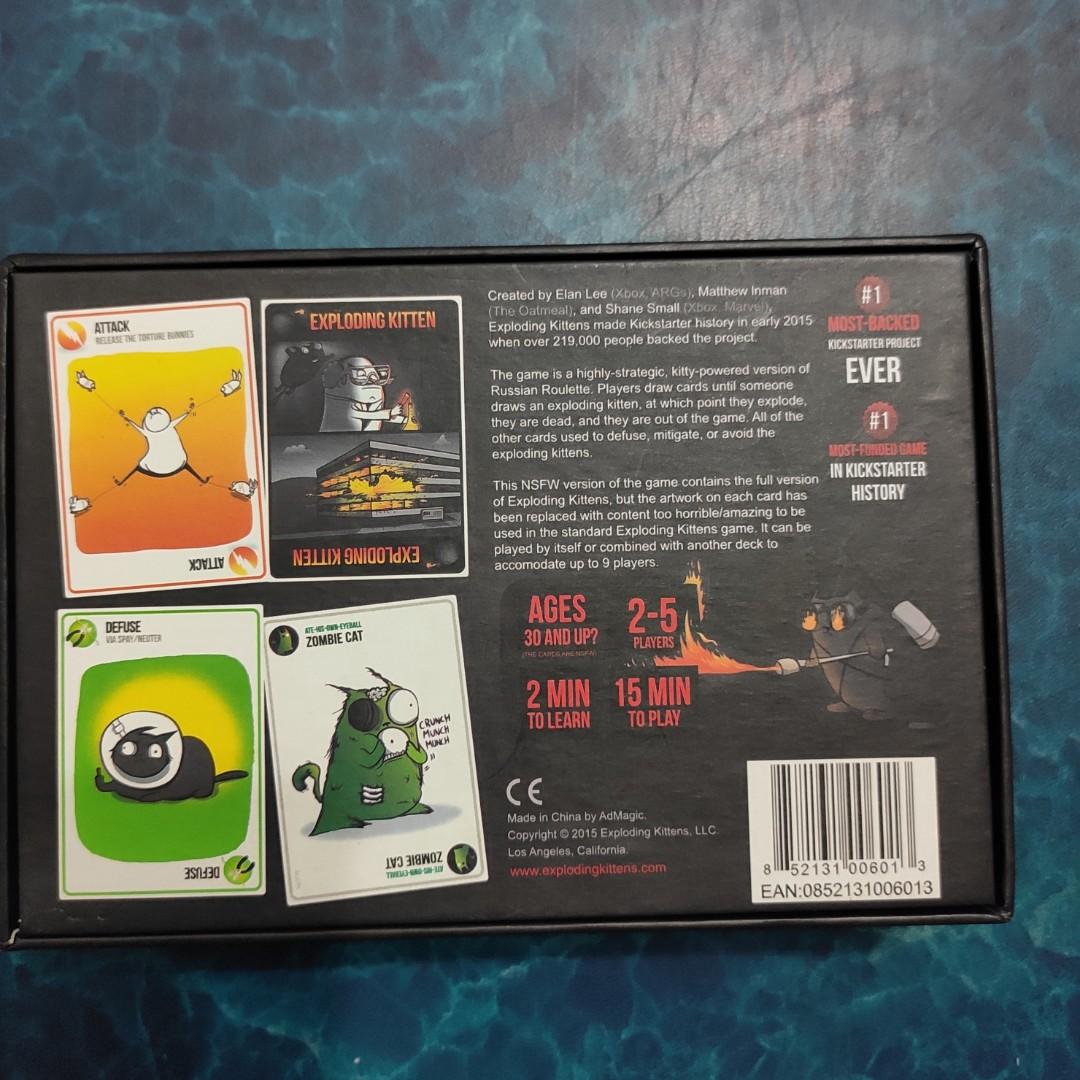 Exploding Kittens Card Game NSFW Deck, Hobbies & Toys, Toys & Games on ...