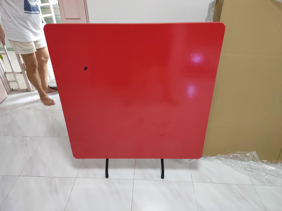 Foldable Table (Red), Furniture & Home Living, Furniture, Tables & Sets ...