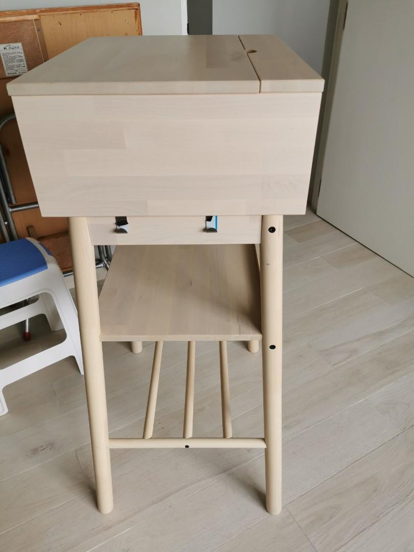 Knotten Standing Desk White Birch Ikea