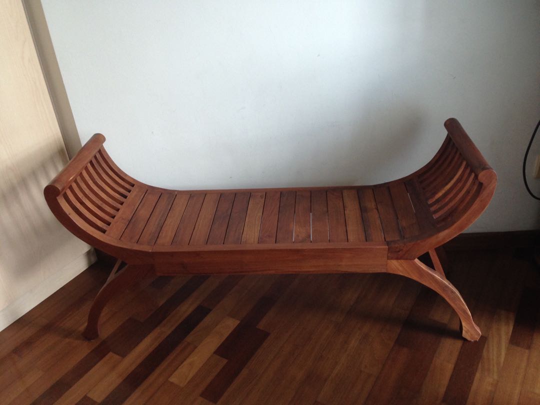 Indonesian Vintage Teak Wood Bench (Moving out Sale), Furniture & Home ...
