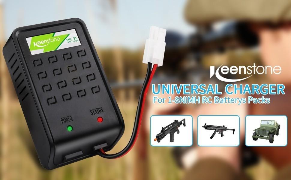 Keenstone Airsoft Battery Charger with Mini Tamiya Connector and Tamiya ...