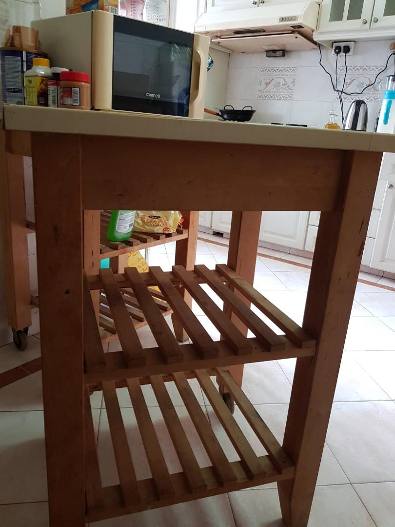 Movable table island, Furniture & Home Living, Furniture, Tables & Sets ...